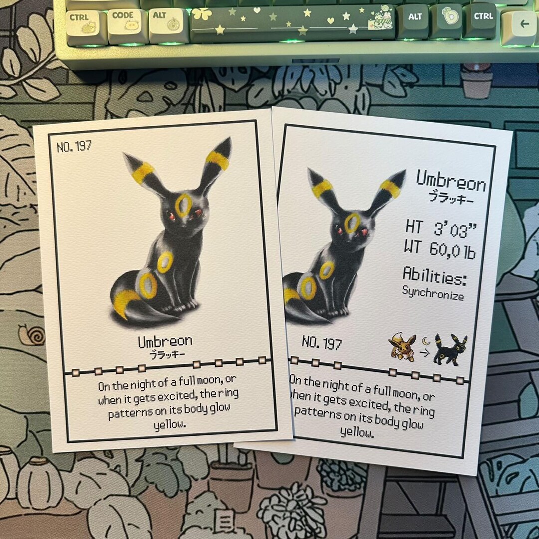 Pokemon Umbreon Pokedex Print A5 Size Pokemon Print - Etsy