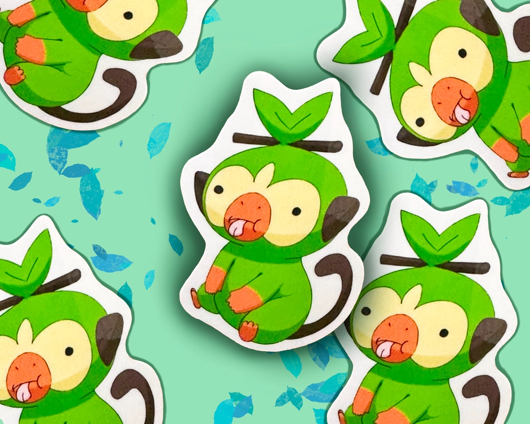 Pokemon Grass Type Grookey Derpy Pokemon Vinyl Glossy Sticker for ...