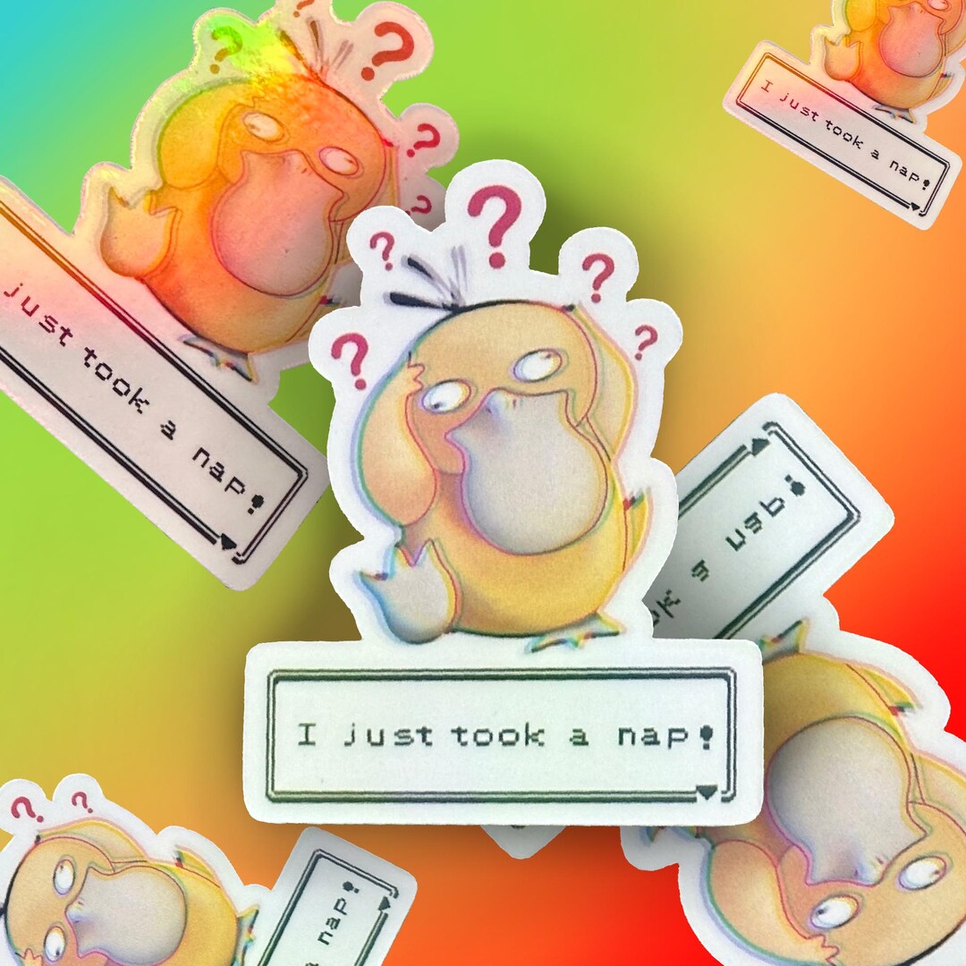 Pokemon Psyduck Pokemon Vinyl Glossy Sticker Confused Psyduck Pokemon ...