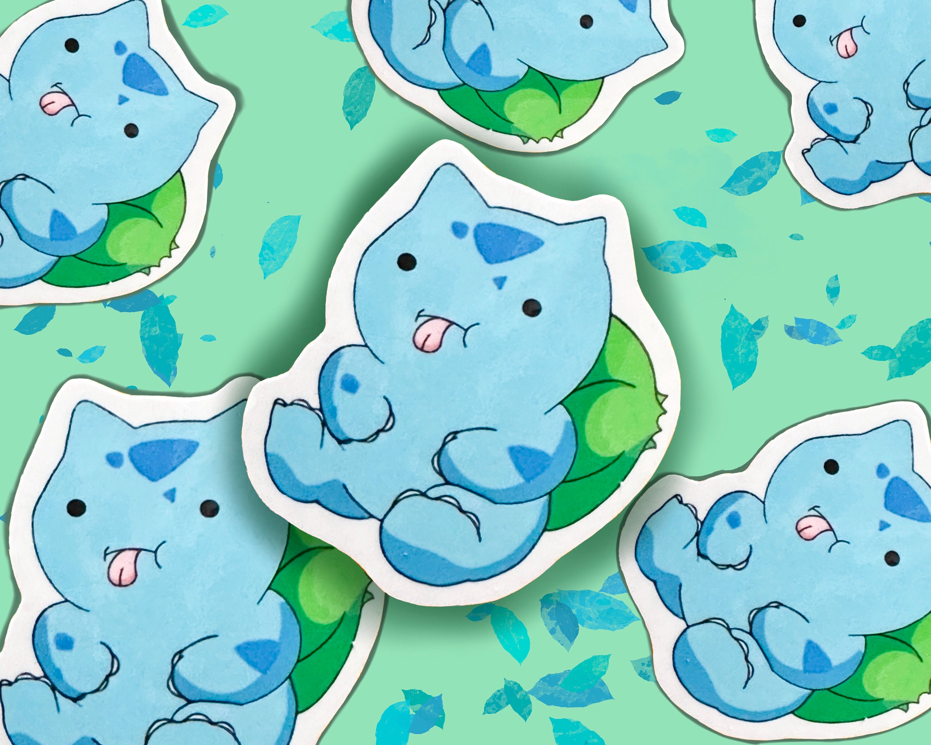 Pokemon Grass Type Bulbasaur Derpy Pokemon Vinyl Glossy Sticker for ...