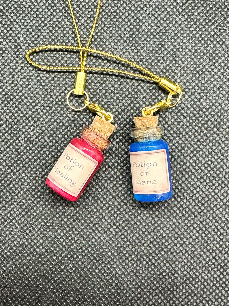 Potion of Healing and Potion of Mana Key Chain Set, Video Game Key ...