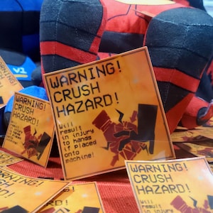 Crush Hazard Warning Sticker ULTRAKILL Inspired Sticker Designed by ...