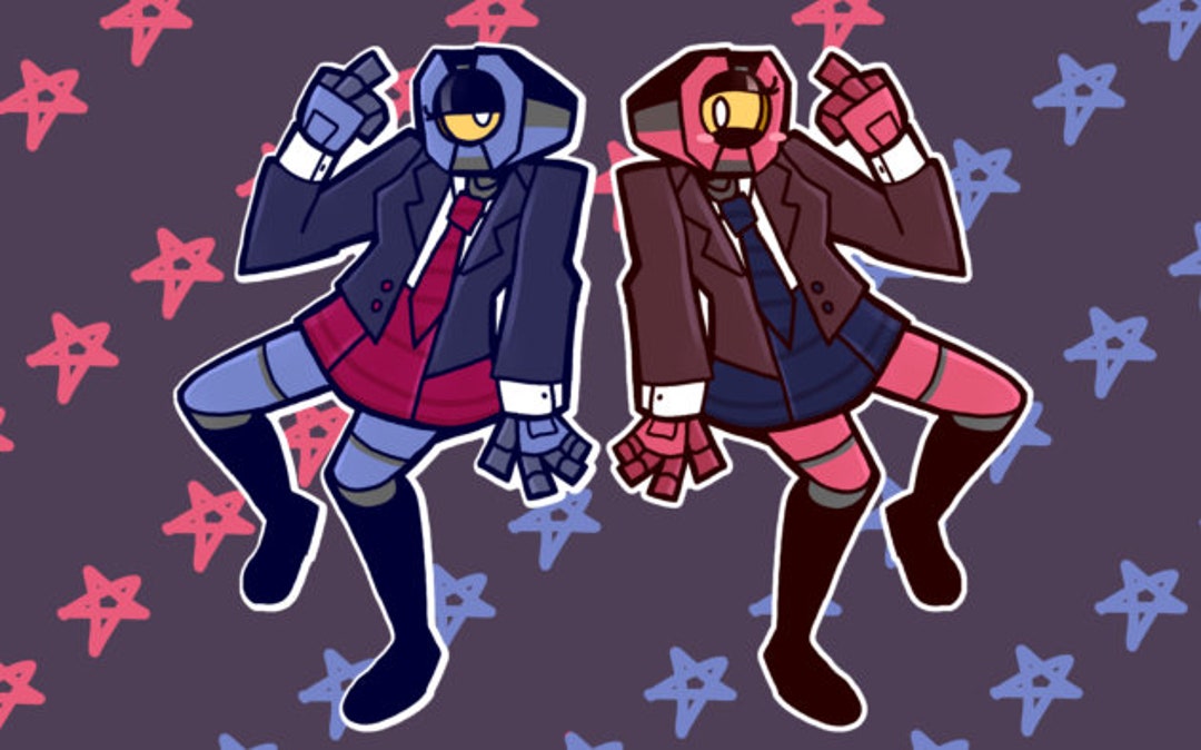 Ultrakill School Girl Mirage And V2 Sticker Designed By Staruri Etsy