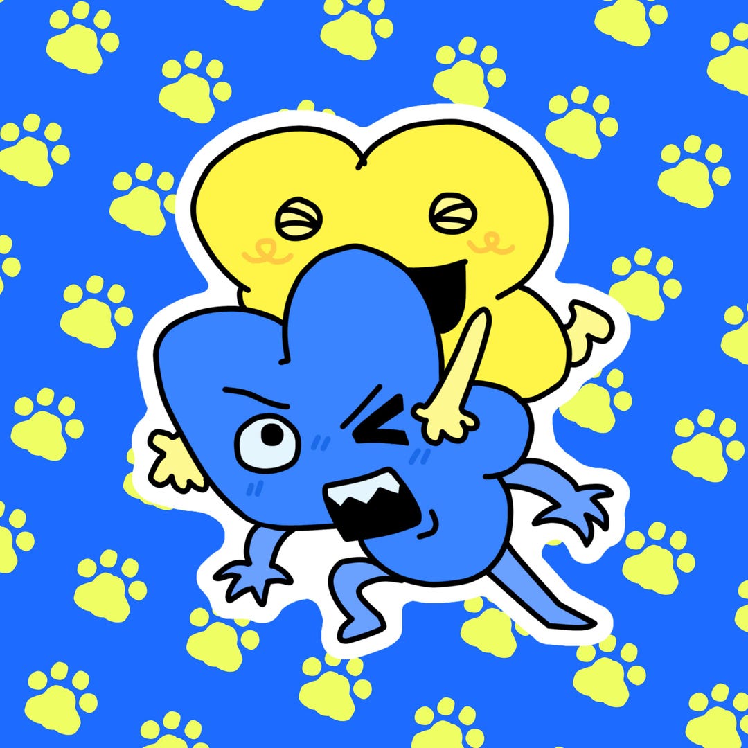 BFB Four & X BFDI Sticker by Puterlovesyou - Etsy