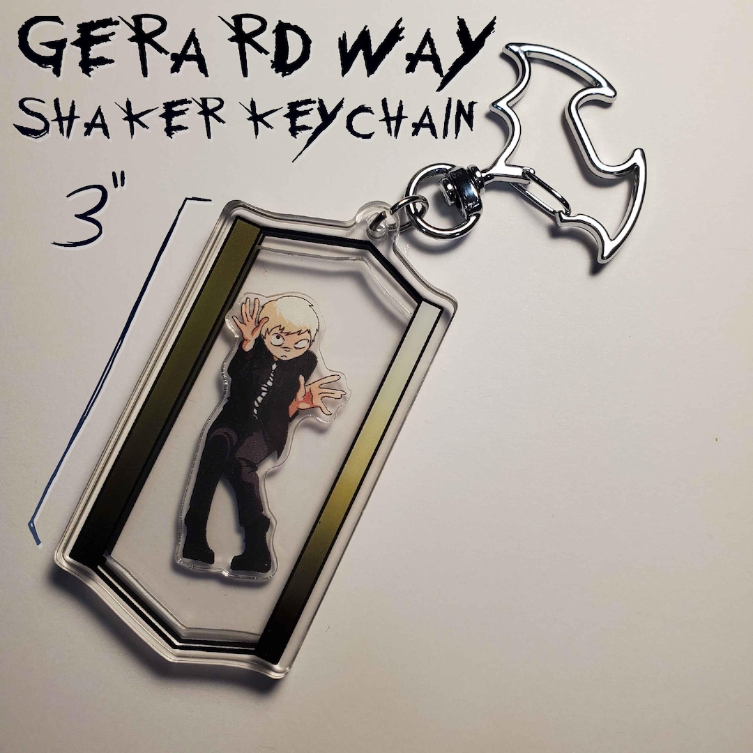 MCR Black Parade Gerard Way Inside Box 3" Shaker Keychain Designed by ...
