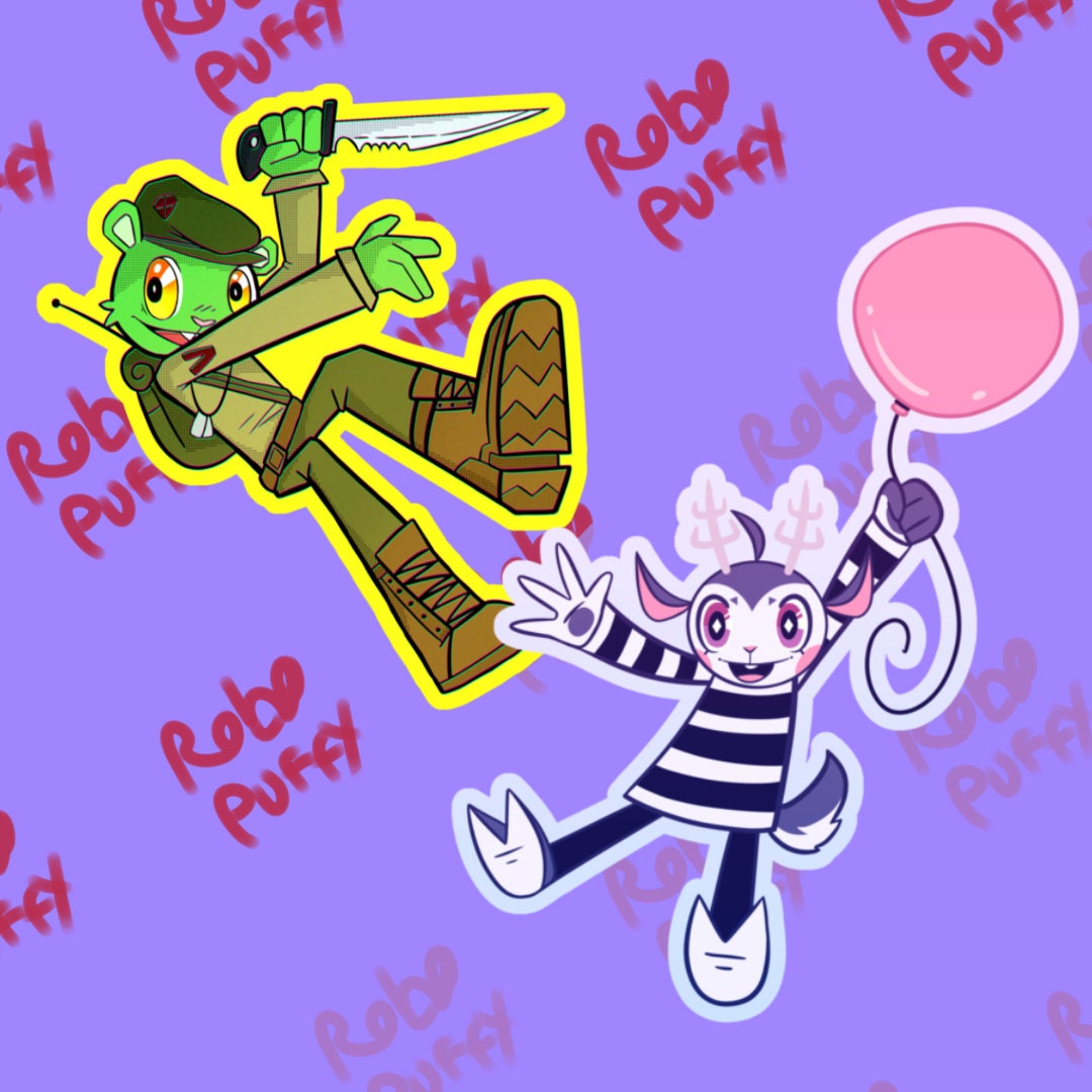 Happy Tree Friends Flippy & Mime Stickers Designed by Robopuffy - Etsy