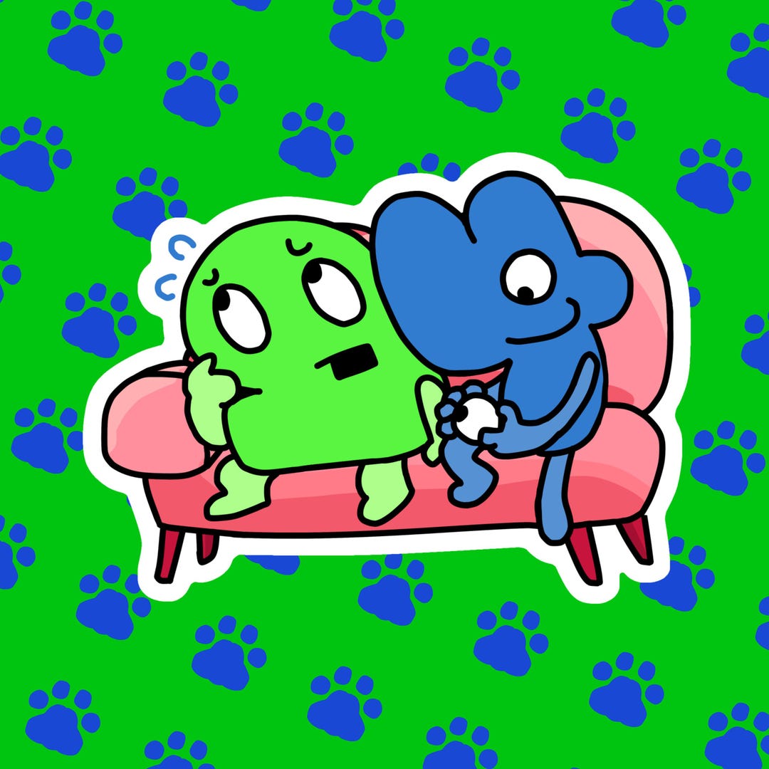 Couch Duo Two and Four Tpot BFDI Sticker by Puterlovesyou - Etsy UK