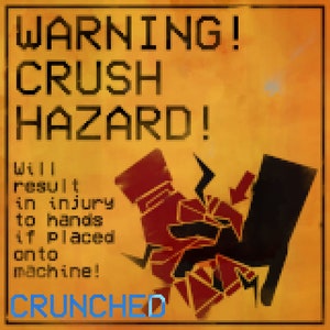 Crush Hazard Warning Sticker ULTRAKILL Inspired Sticker Designed by ...