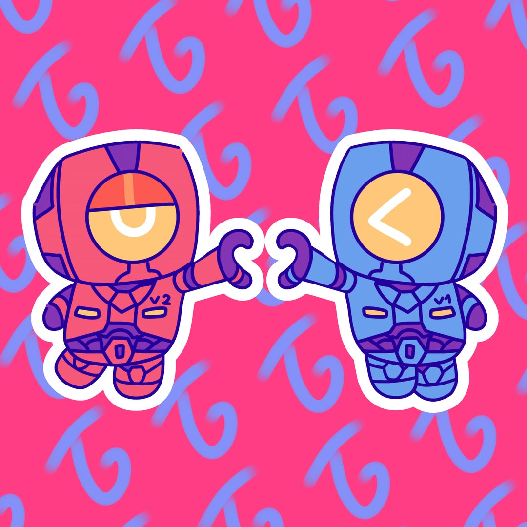 V1 & V2 Heart Duo Chibi ULTRAKILL Die Cut Sticker Designed by Jyun - Etsy