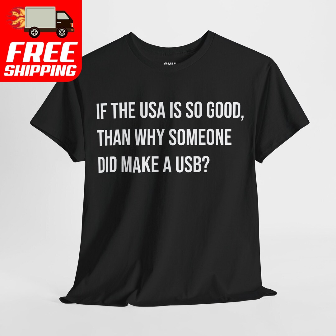 Funny Meme T-shirt "usa Vs Usb" - Hilarious Unisex Tee for Casual Wear ...