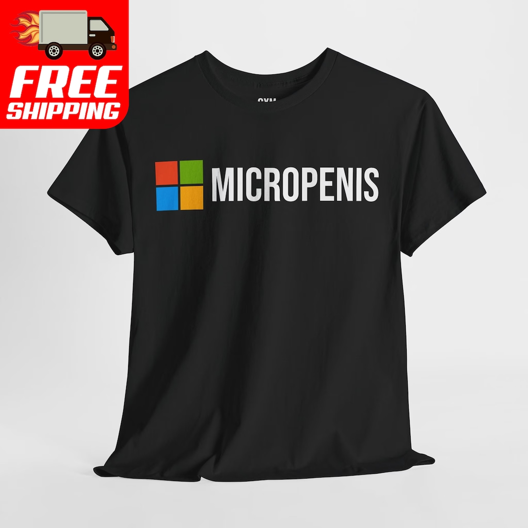 Funny Meme T-shirt "micropenis" - Microsoft Parody, Humorous Geek Tee ...