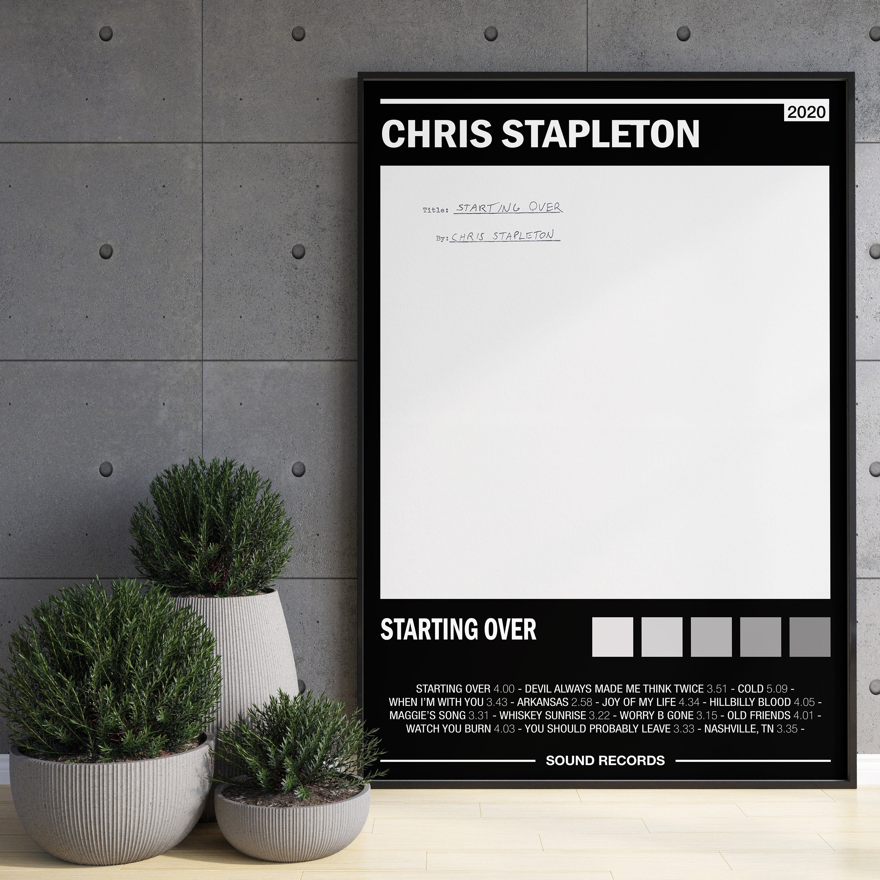 Chris Stapleton Poster | Chris Stapleton Album Cover | Starting Over ...