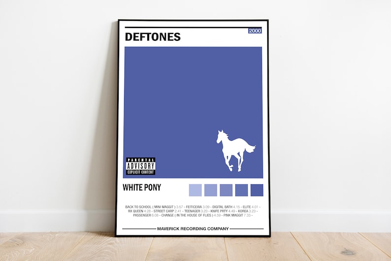 Deftones Poster | Deftones Album Cover | White Pony Album Wall Art ...