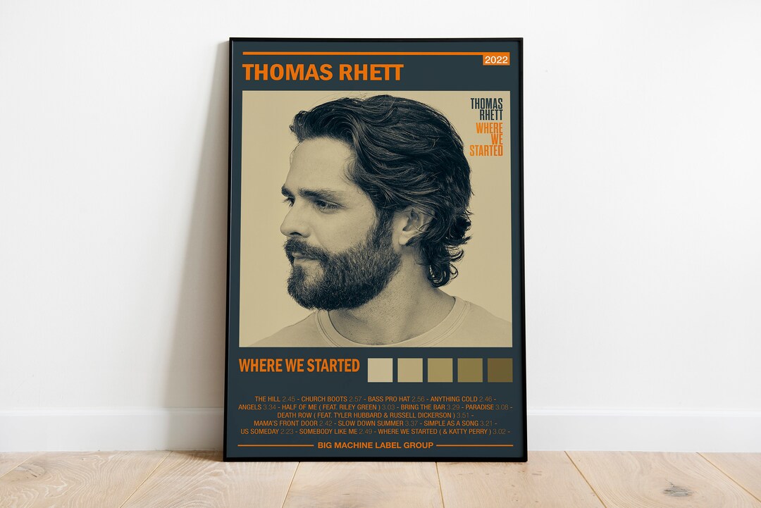 Thomas Rhett | Where We Started Album Cover | Print Album Wall Art ...
