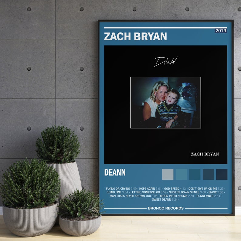Zach Bryan Poster Zach Bryan Album Cover Deann Album Wall Art Home ...