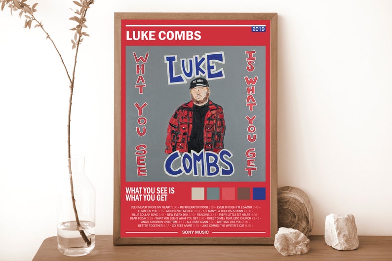 Luke Combs Poster | Luke Combs Album Cover | What You See is What You ...