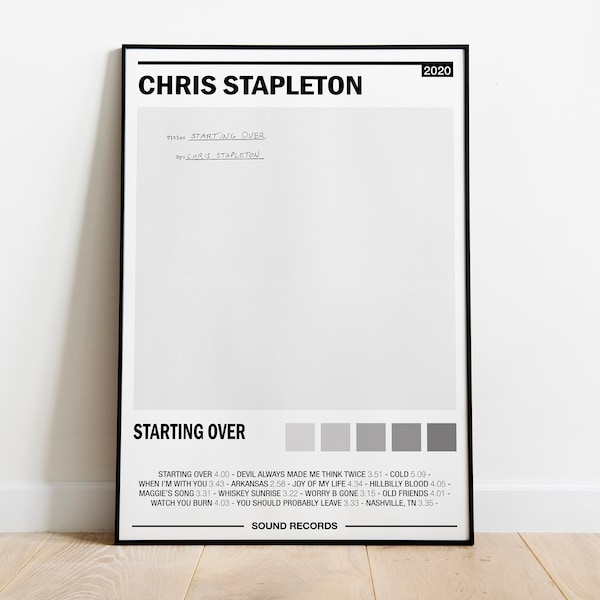 Chris Stapleton Starting Over Wall Art - Etsy