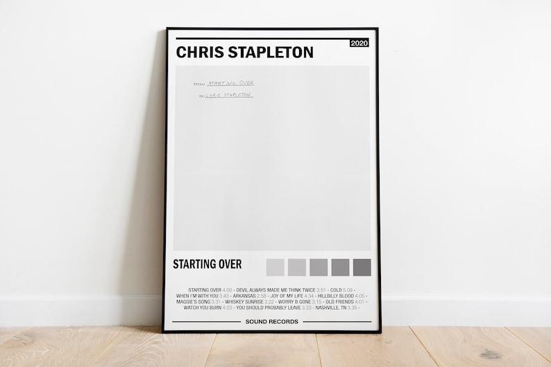 Chris Stapleton Poster | Chris Stapleton Album Cover | Starting Over ...