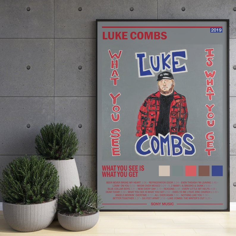 Luke Combs Poster | Luke Combs Album Cover | What You See is What You ...
