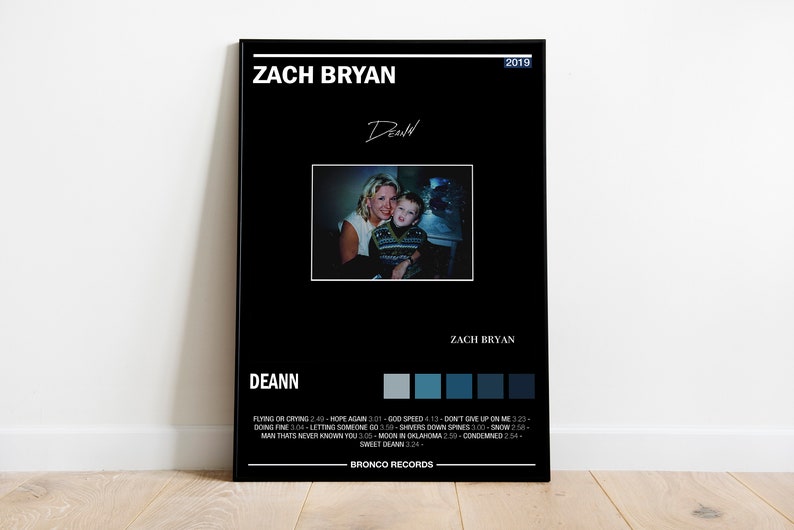 Zach Bryan Poster Zach Bryan Album Cover Deann Album Wall Art Home ...