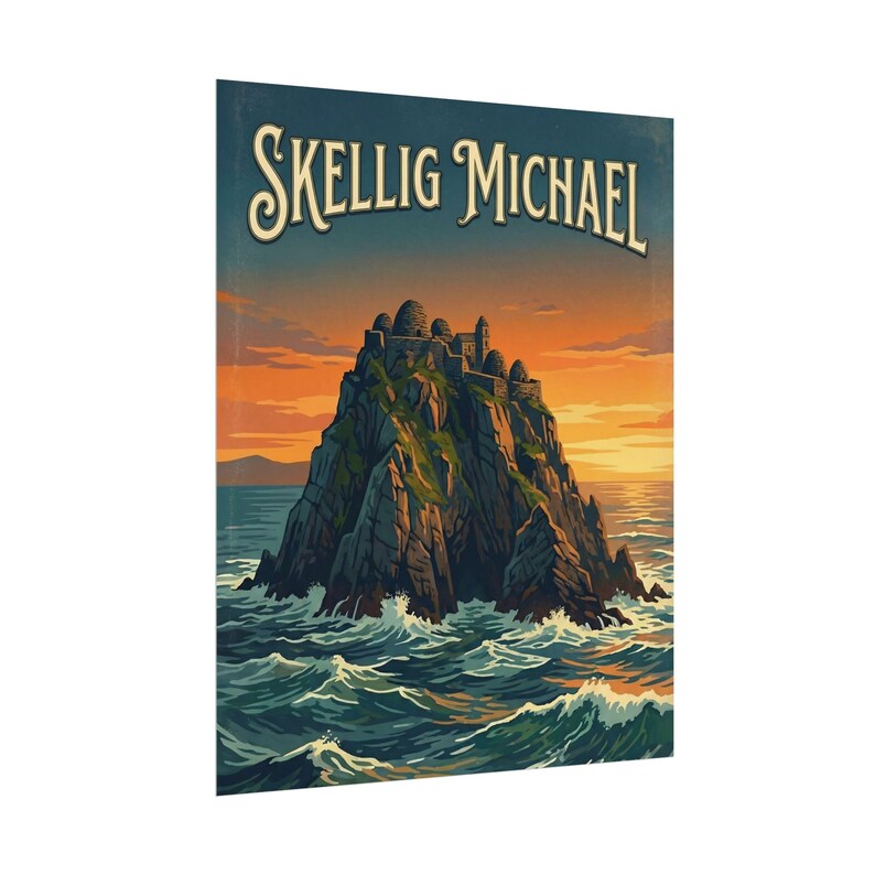 Skellig Michael | Famous Irish Landmarks Rolled Poster | Ireland Travel ...
