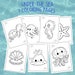 Under the Sea Coloring Pages: 7 Fun Ocean Animals (PDF File) - Etsy