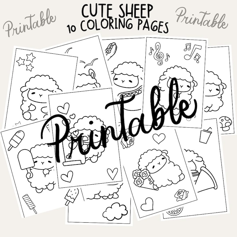 Sheep Coloring Pages Set |10 Coloring Pages | Fun Sheep|for Children ...