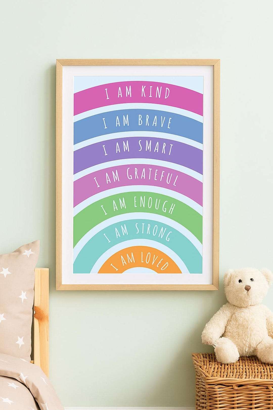 Rainbow Affirmation Poster | Kids' Nursery & Classroom Decor (digital ...