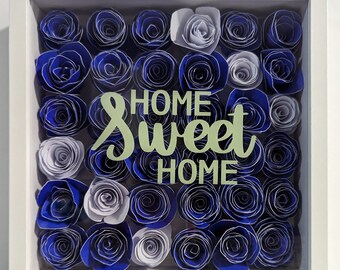 Shadow Box Home Sweet Home Paper Handmade Shabby Chic Home Decor - Etsy