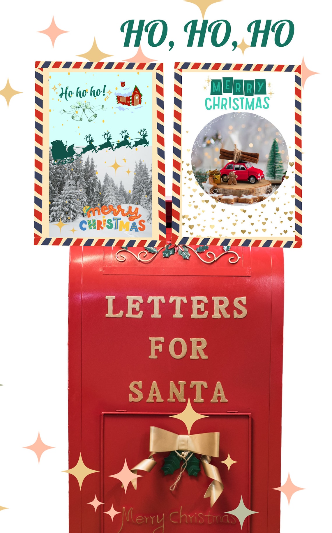 Printable Christmas Cards Two Cards for Santa With CAR and - Etsy