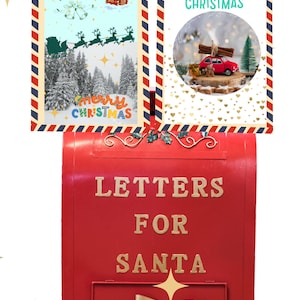 Printable Christmas Cards, Two Cards for Santa With CAR and Santa ...