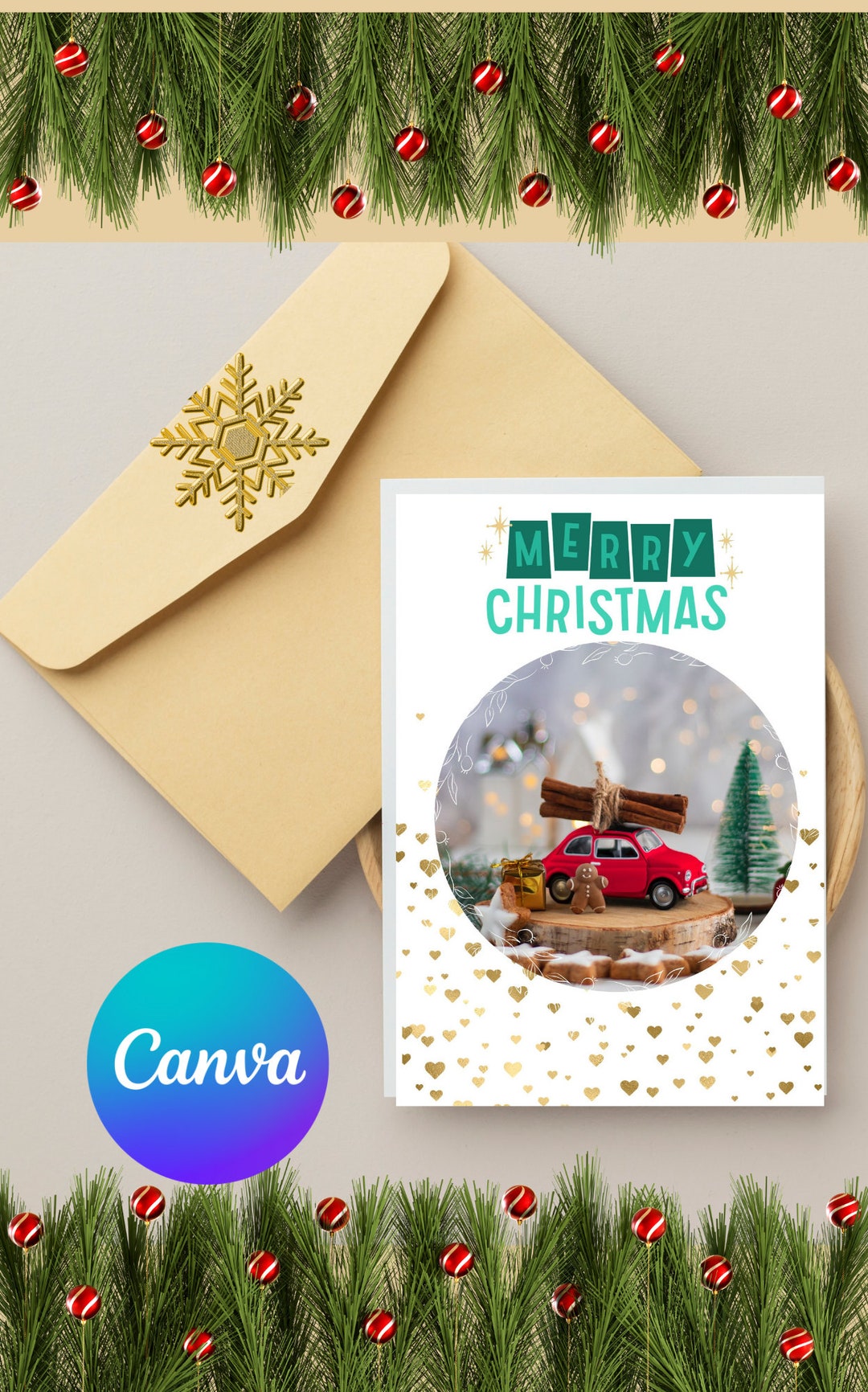 Printable Christmas Cards, Two Cards for Santa With CAR and Santa ...
