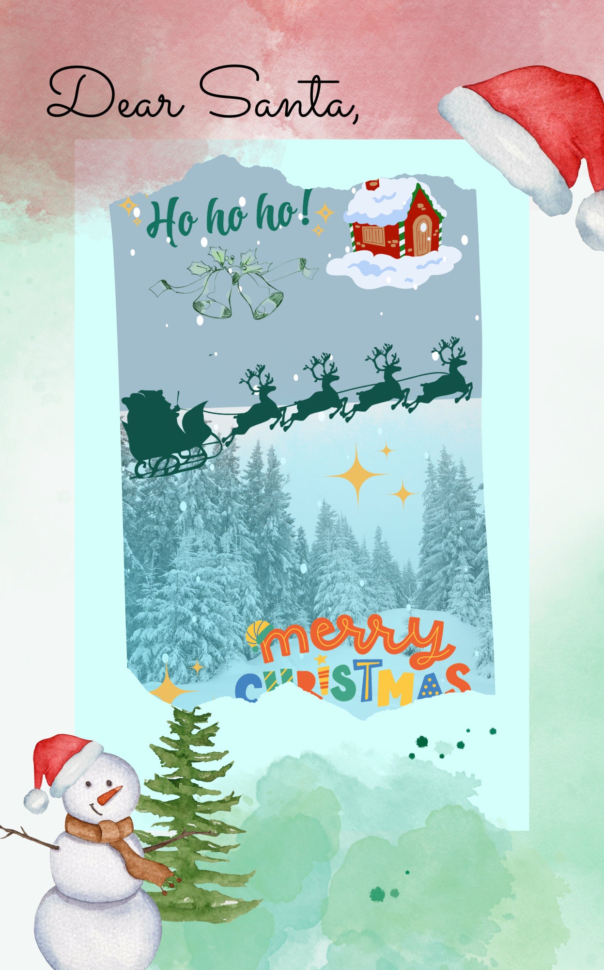 Printable Christmas Cards Two Cards for Santa With CAR and - Etsy