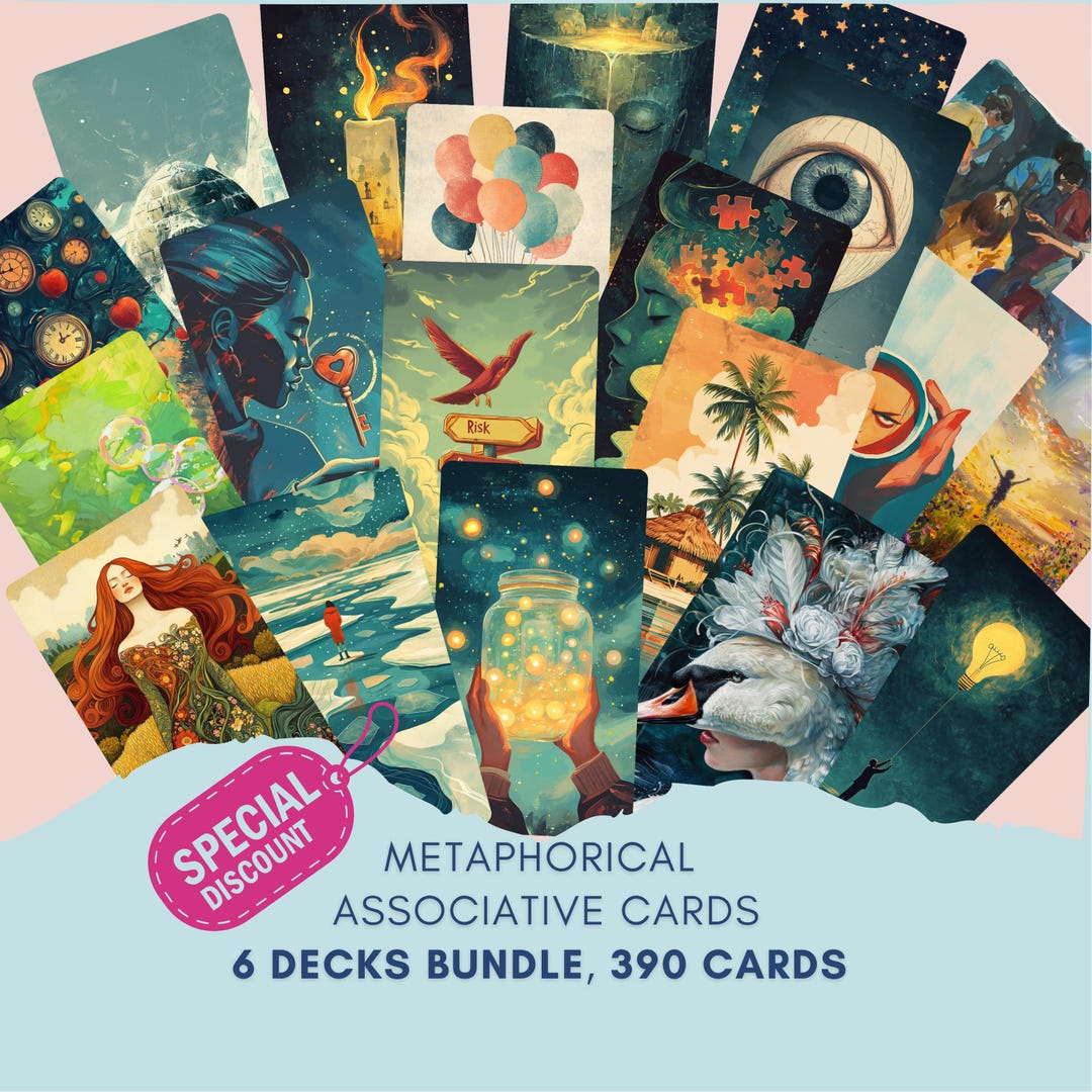 Metaphorical Cards Bundle: 6 Decks, 390 MAC PDF/PNG, Coaching and ...
