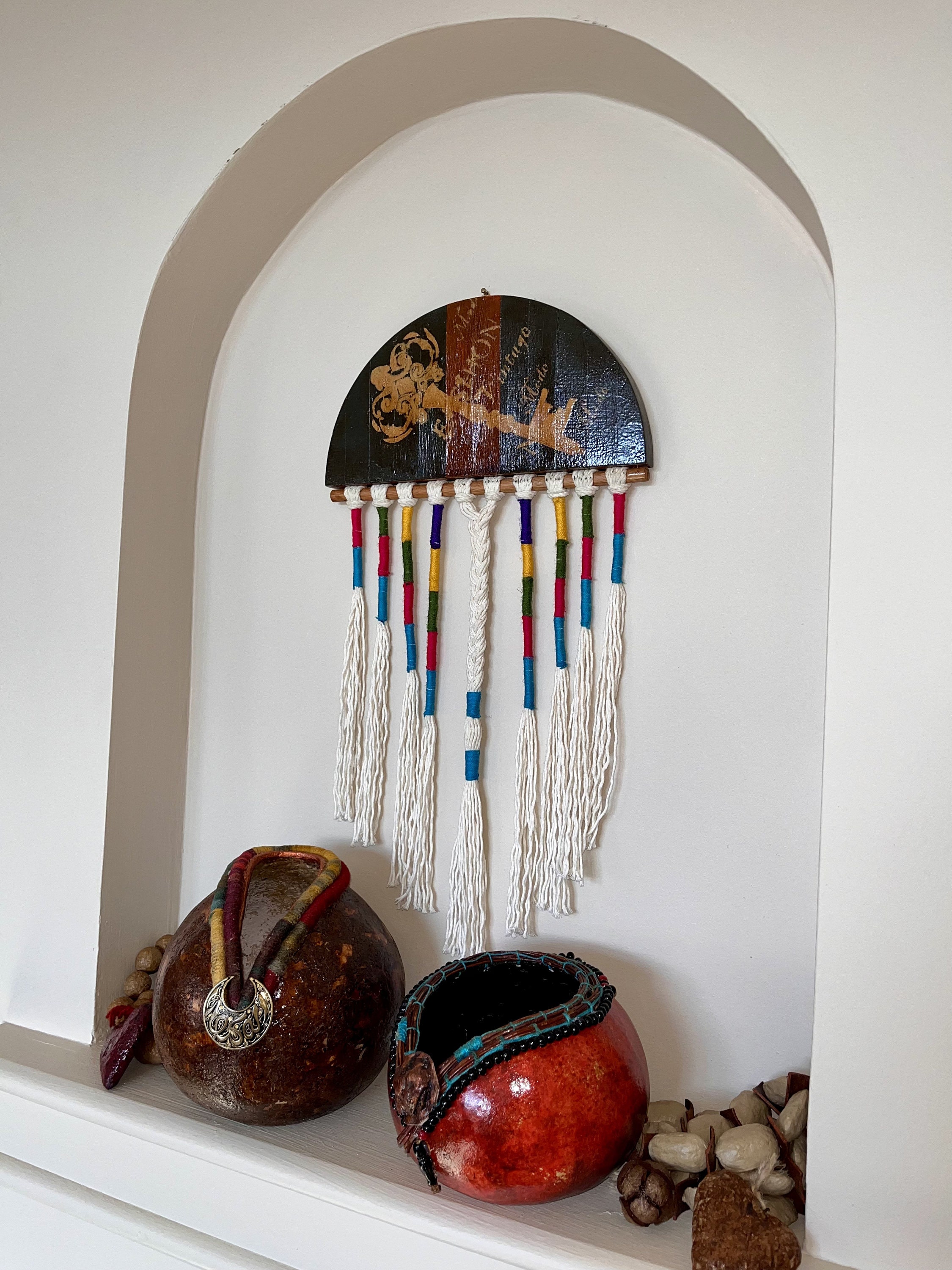 2 Calabash Gourd Bowl Vase Container, Handcrafted Natural African ...