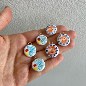 Oyster Charm Necklace - Seafood Charm Necklace - Prawn Charm Necklace ...