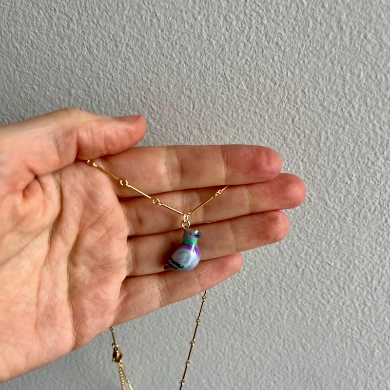 Pigeon Charm Necklace - Etsy