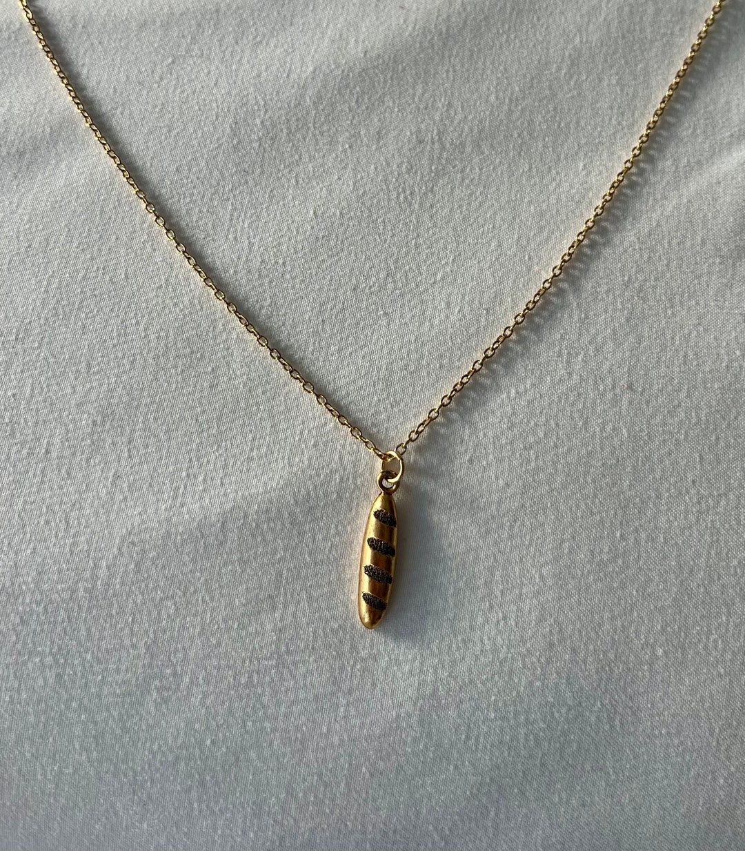 Baguette Necklace Bread Charm Necklace Vintage Charm Necklace Food ...