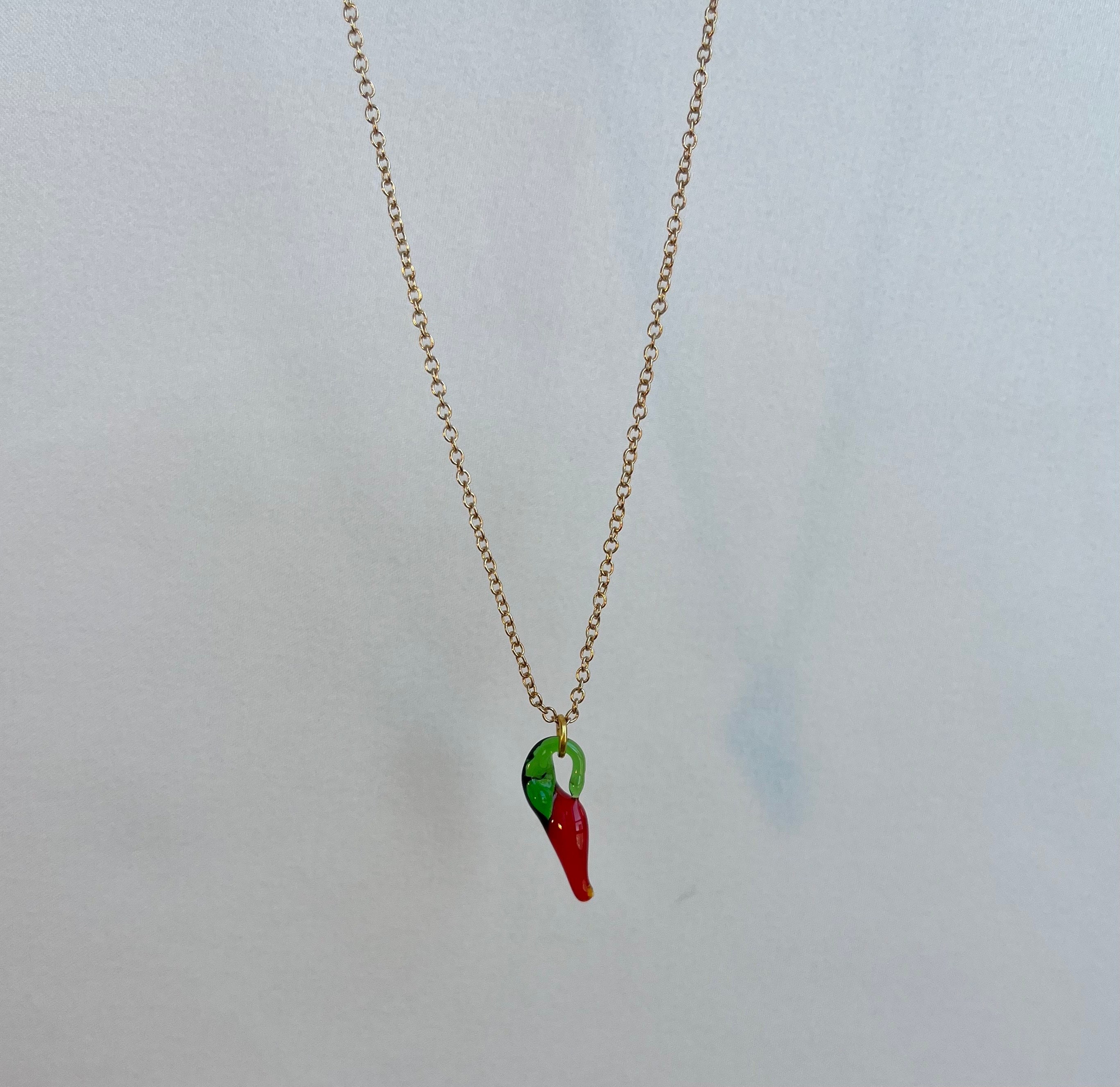 Red Chili Pepper Necklace, Good Luck Charm, Cornicello Necklace ...