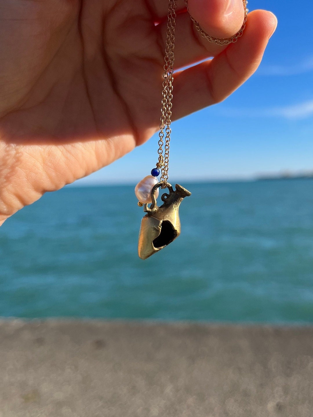 Amphora Vase Necklace Ancient Greek Charm Necklace Mediterranean ...