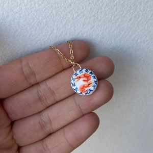 Oyster Charm Necklace - Seafood Charm Necklace - Prawn Charm Necklace ...