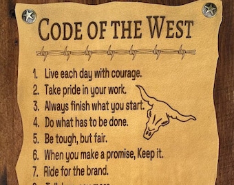 Cowboy Code of the West 5 X 8 Magnetic Sign - Etsy
