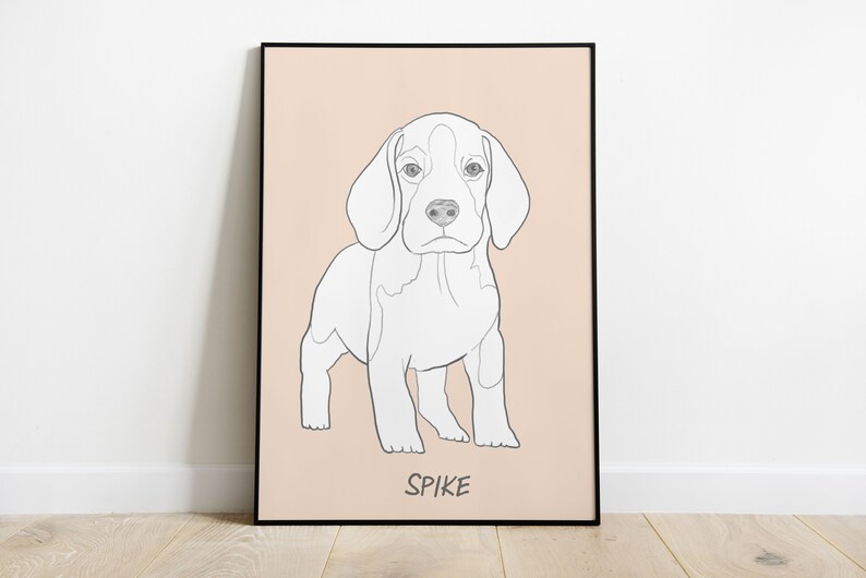 Custom Pet Portrait, Custom Line Drawing, Personalized Dog Portrait ...