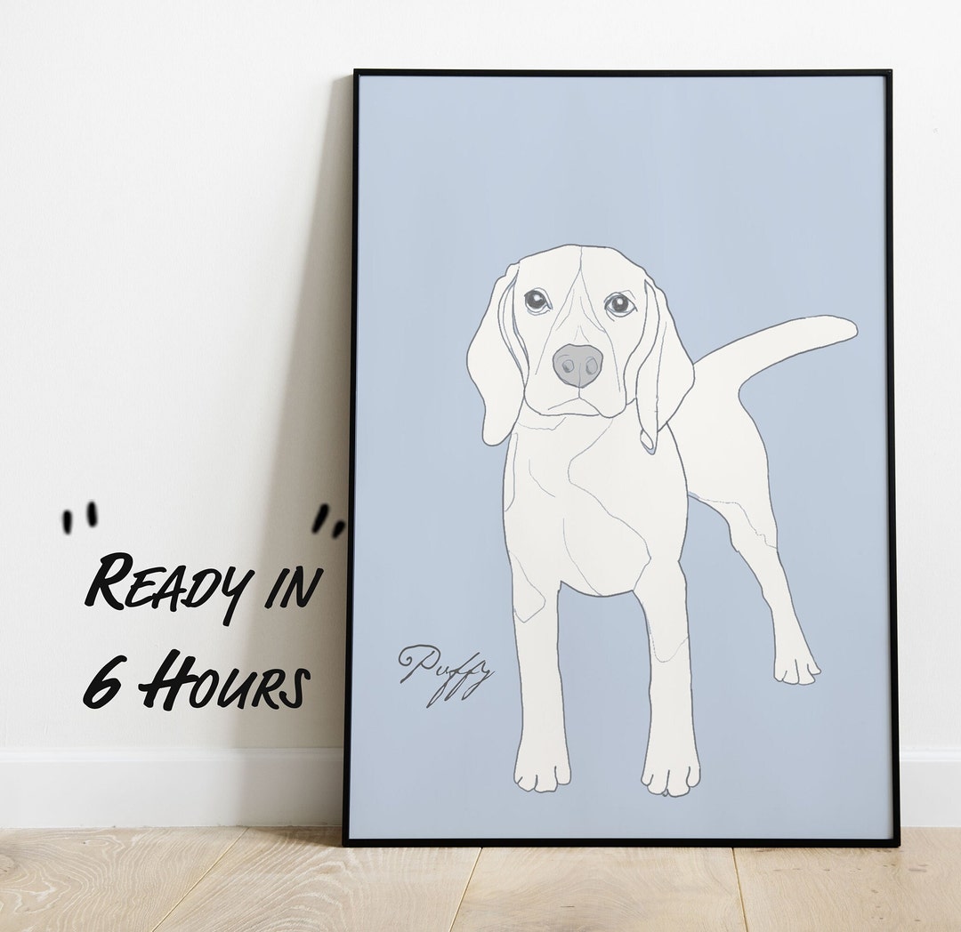 Custom Pet Portrait, Custom Line Art, Personalized Dog Portrait ...
