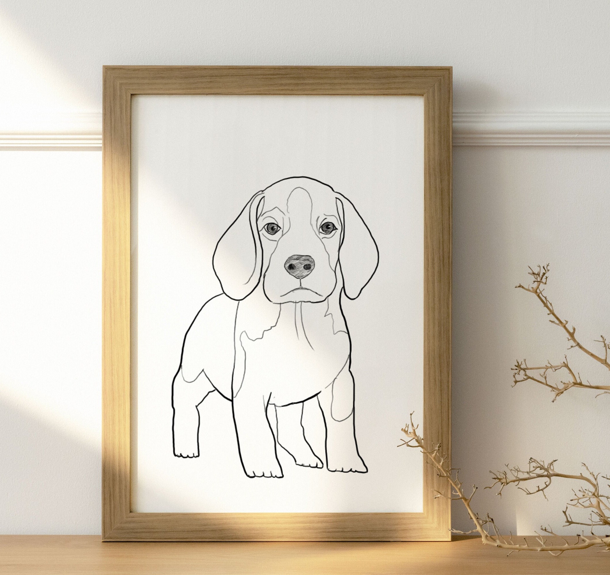 Custom Pet Portrait, Custom Line Drawing, Personalized Dog Portrait ...