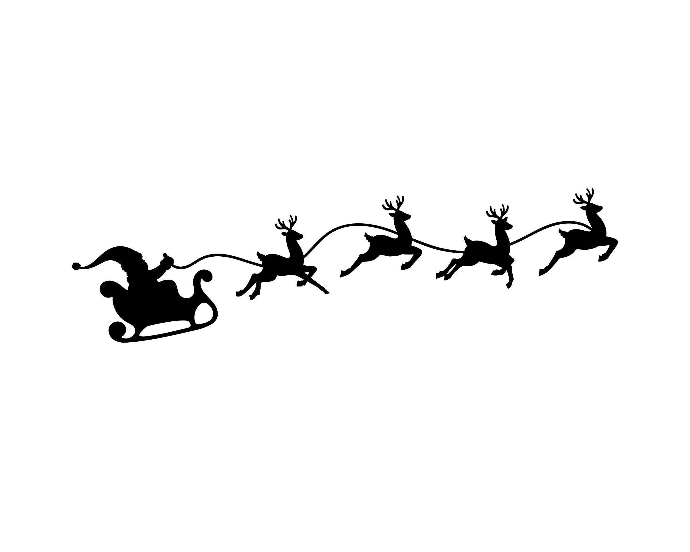 Santa Sleigh SVG, PNG DXF Eps, Cricut Silhouette, Clipart Digital ...