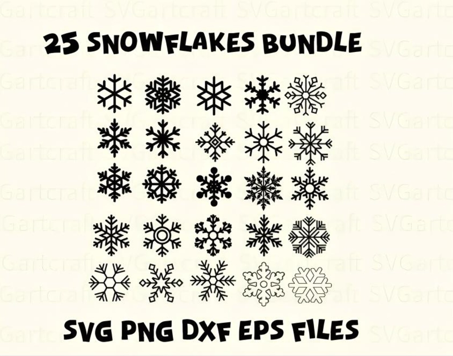 Snowflake Svg, Snowflake Svg Bundle, Winter , 25 Snowflakes, Christmas ...