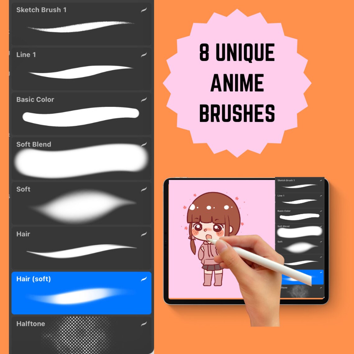 Procreate Anime Brush Set, Procreate Anime Brushes, Anime Brushes ...