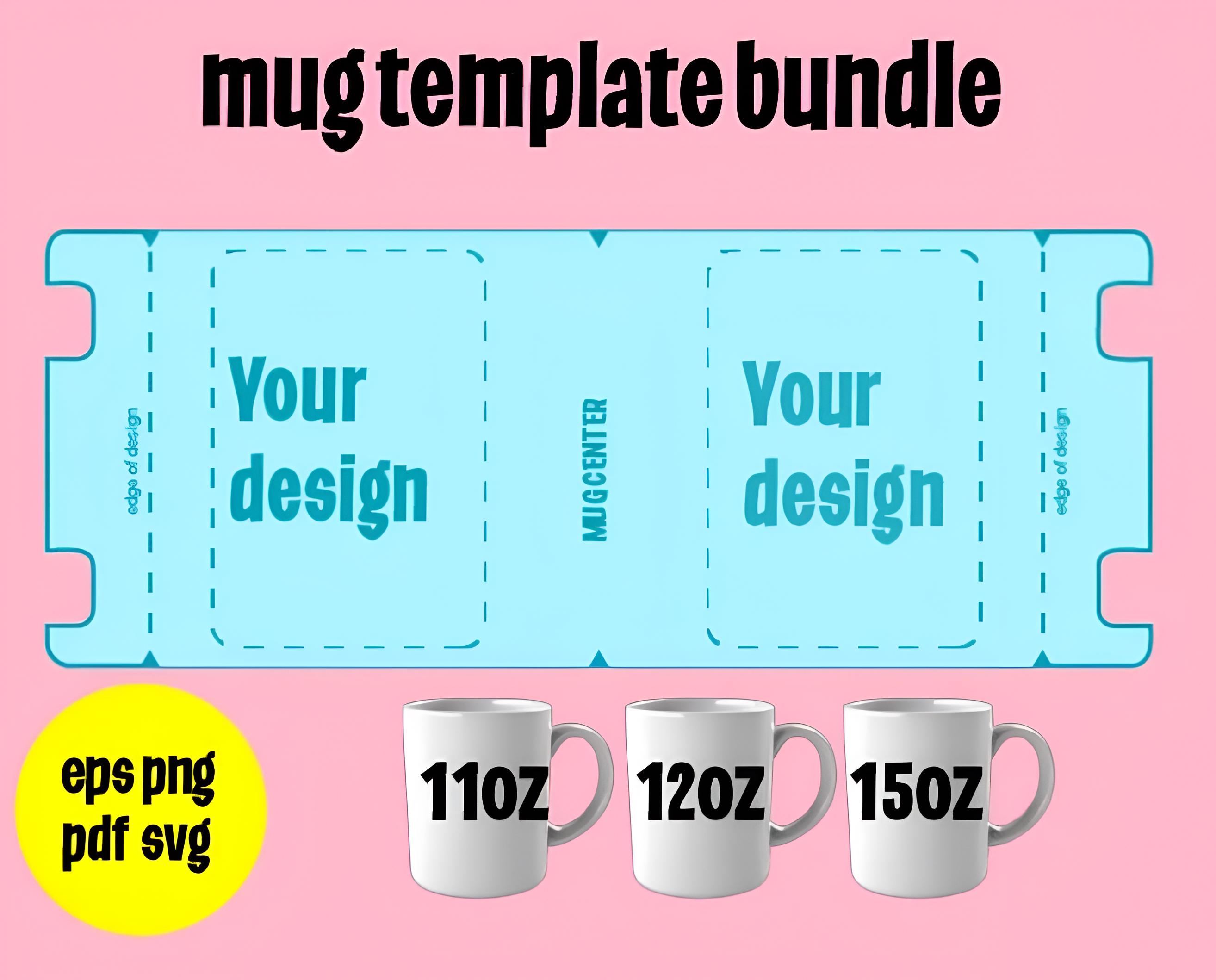 15oz Mug Template, 12oz Full Wrap Template, Mug Full Wrap, 12oz ...