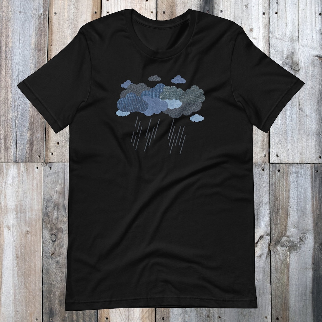 Rainy Weather T Shirt, Aesthetic Denim Style Summer Tshirt, Cloudy ...